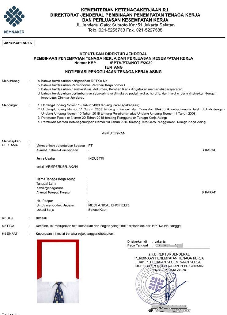 IMTA / Izin Mempekerjakan Tenaga Kerja Asing